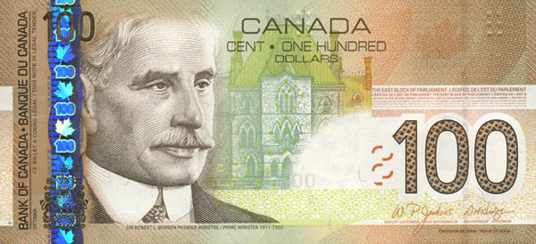 World Banknotes: Canada P105 100 Dollars